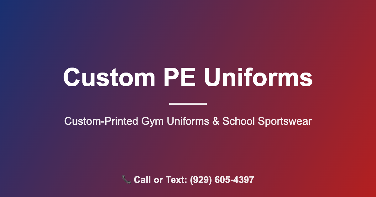 Custom PE Uniforms & School Sportswear | Bulk Orders